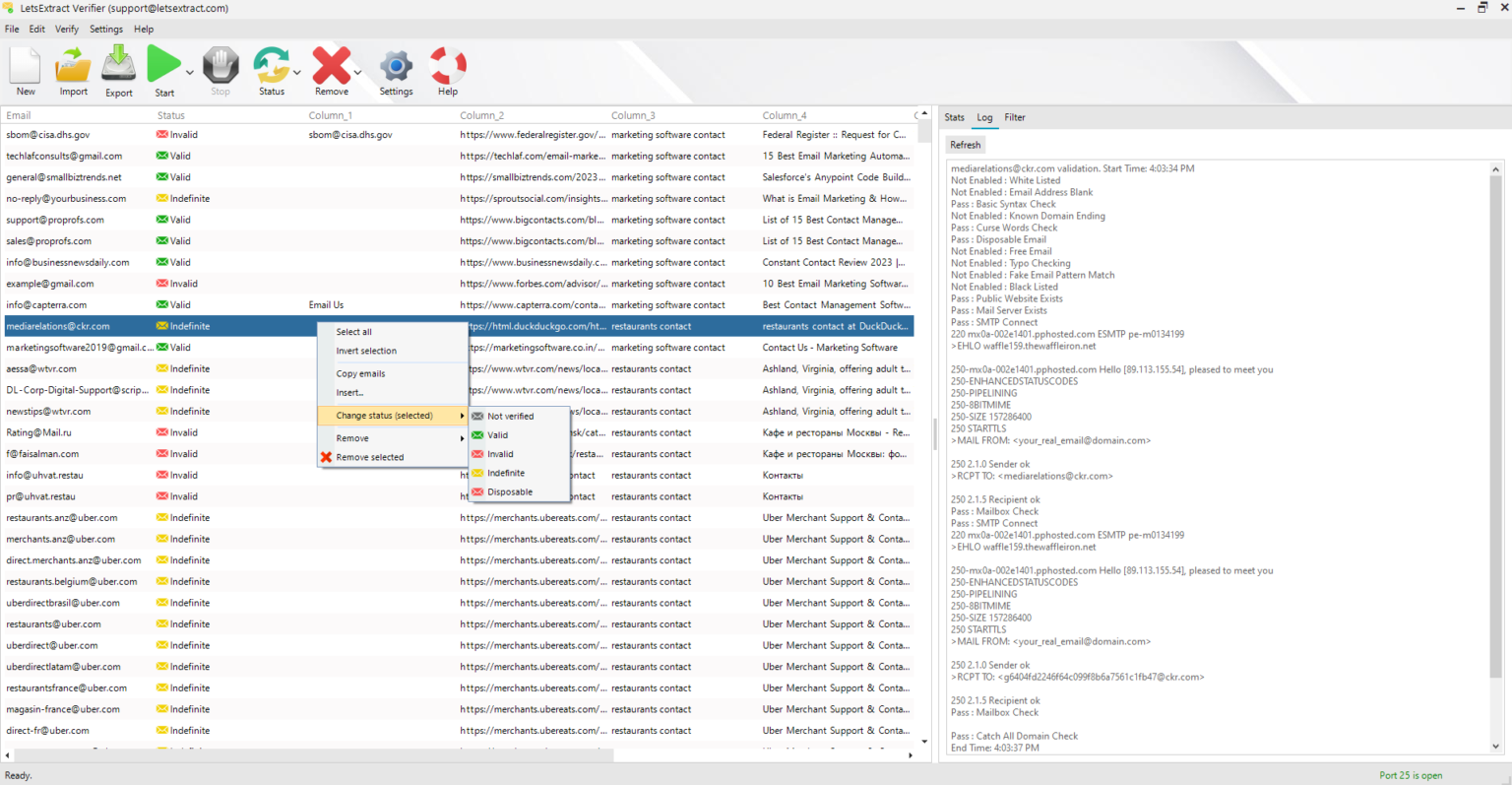 Weryfikator e-maili | Zweryfikuj swoje listy mailingowe z LetsExtract